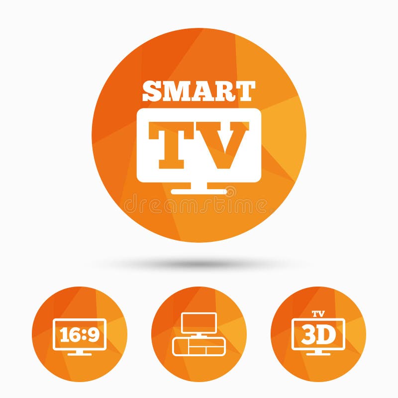 Smart TV Mode Icon. 3D Television Symbol. Stock Vector - Illustration ...
