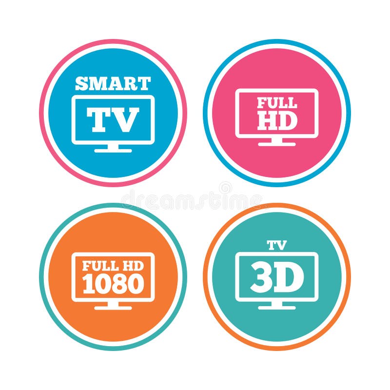 Smart TV Mode Icon. 3D Television Symbol. Stock Vector - Illustration ...