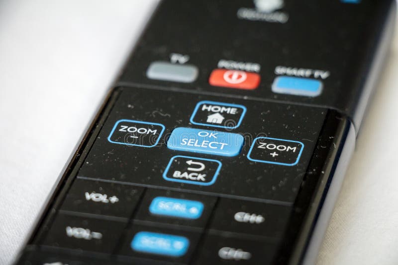 Smart TV Remote with Motion Control Isolated on White Backgorund Stock ...