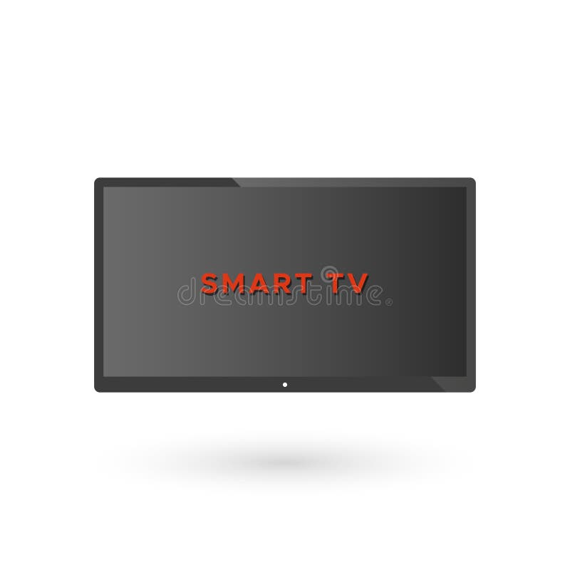 Smart TV Screen with Red Text. Vector Illustration, Flat Design Stock ...