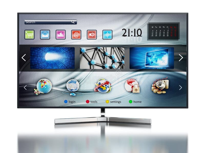 Smart TV Showing Main Screen Stock Illustration - Illustration of ...