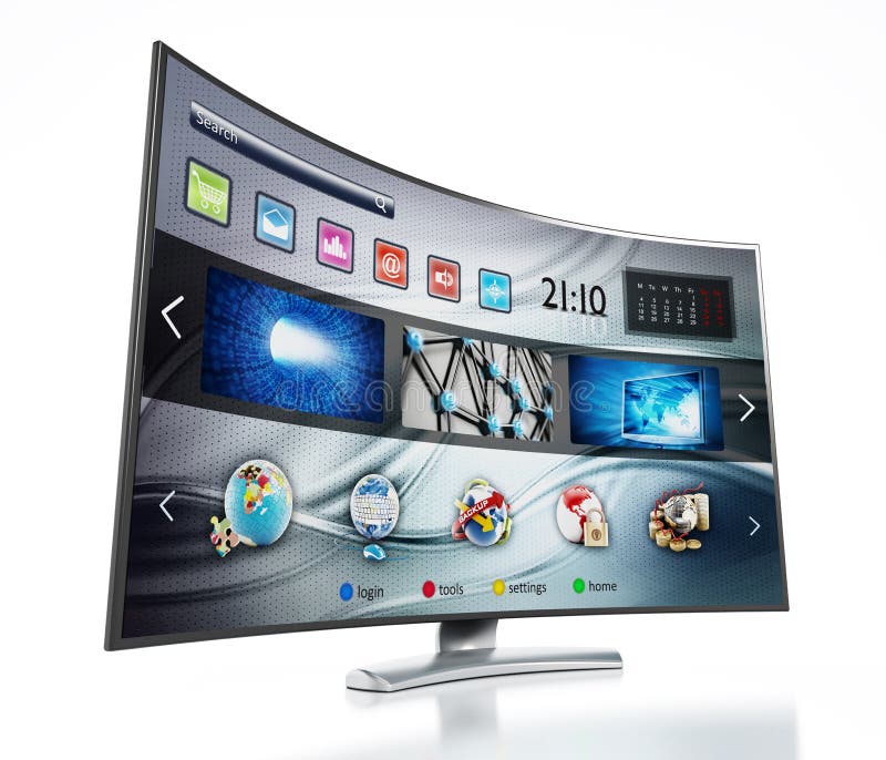 Smart TV Showing Main Screen Stock Illustration - Illustration of ...