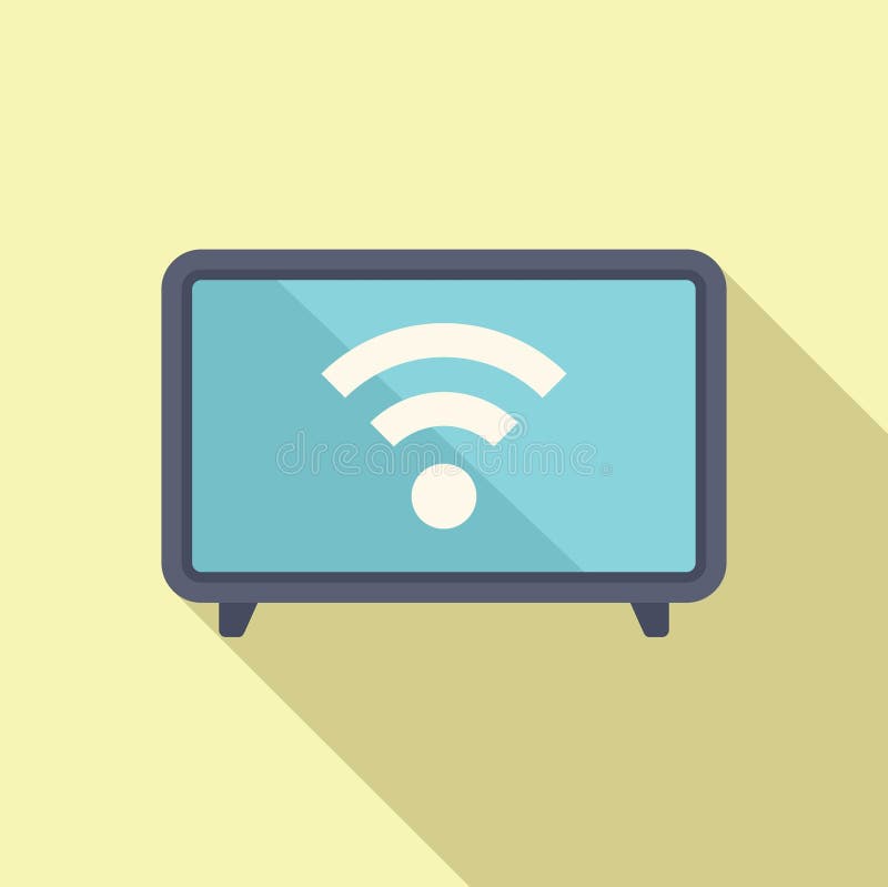 Smart Tv Showing Wifi Signal Icon on Screen Stock Vector - Illustration ...