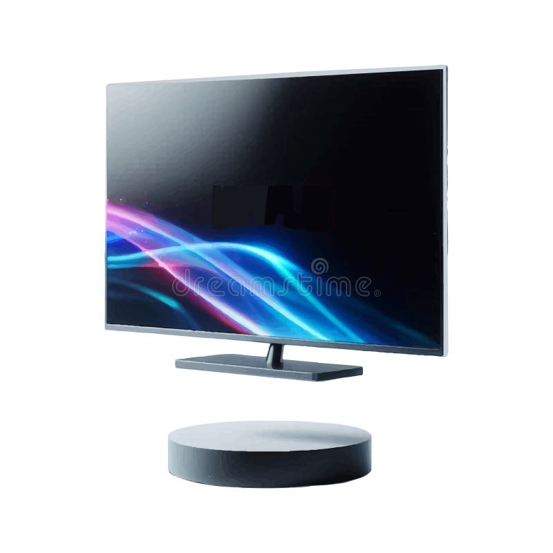 A Smart TV without a Table with a White Background Stock Illustration ...