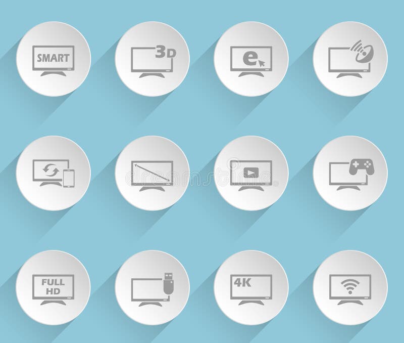Smart tv web icons stock vector. Illustration of modern - 235754574