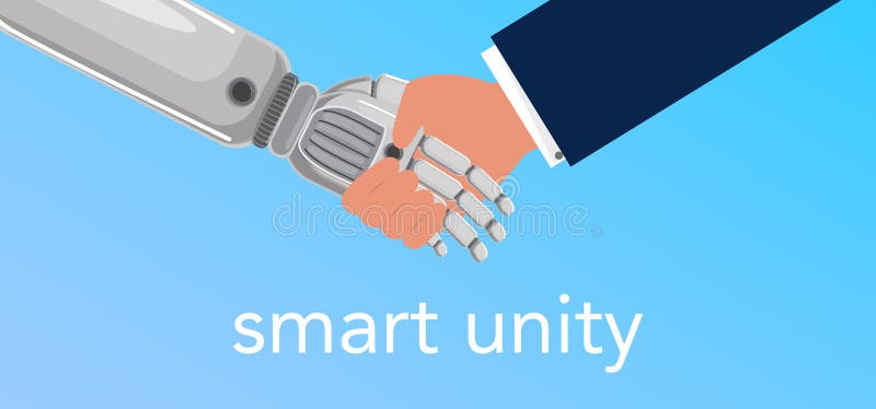 Smart Unity Concept with Handshake between Human and Robot Representing ...