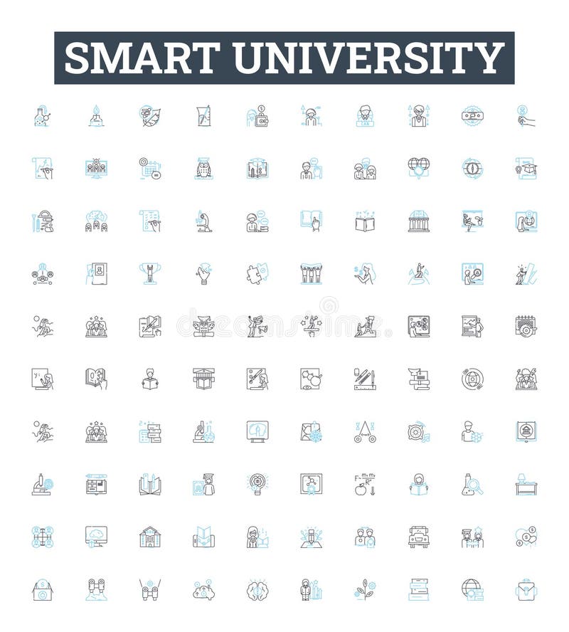 Smart University Vector Line Icons Set. Smart, University, Educational ...