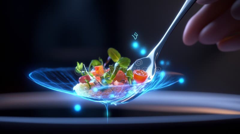 Smart Utensil Analyzes Nutrients in Food with Glowing Visuals in Close ...