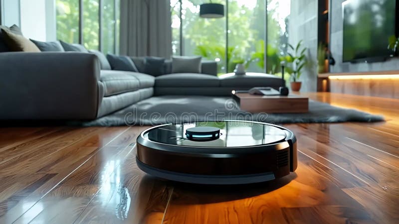 Smart Vacuum Navigating Modern Living Room with Efficiency and ...