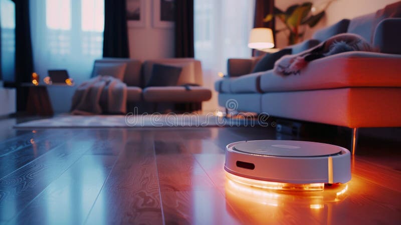 Smart Vacuum Technology on Mixed Flooring Stock Illustration ...