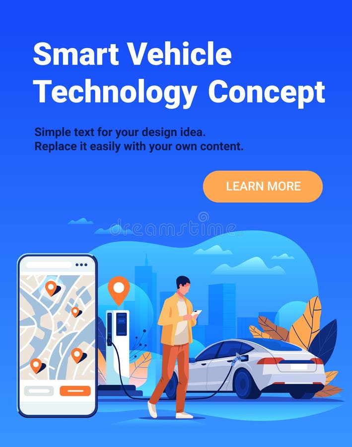 Modern Electric Smart Car Charging Stock Illustrations – 1,165 Modern ...