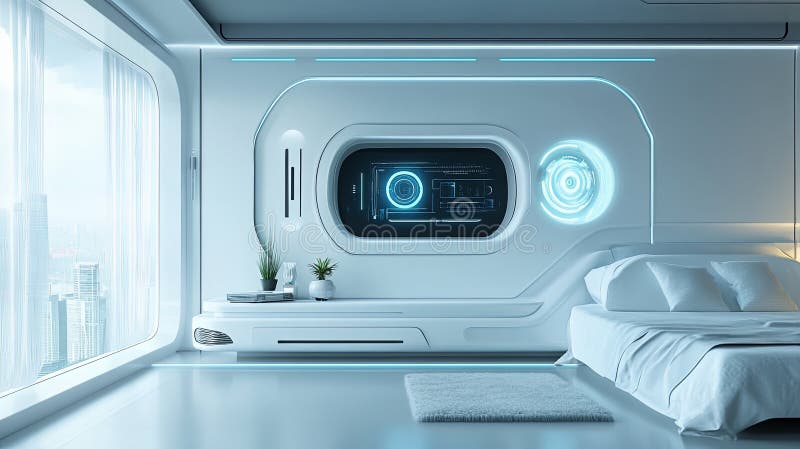 Smart Vent in Futuristic Home Setup . Stock Illustration - Illustration ...