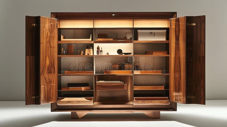 Smart Vertical Storage in Compact Apartment Design . Stock Image ...