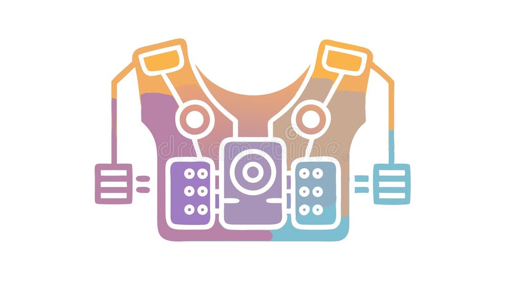 Smart Vest with Control Panels, Wearable Tech Interface, Vector Design ...