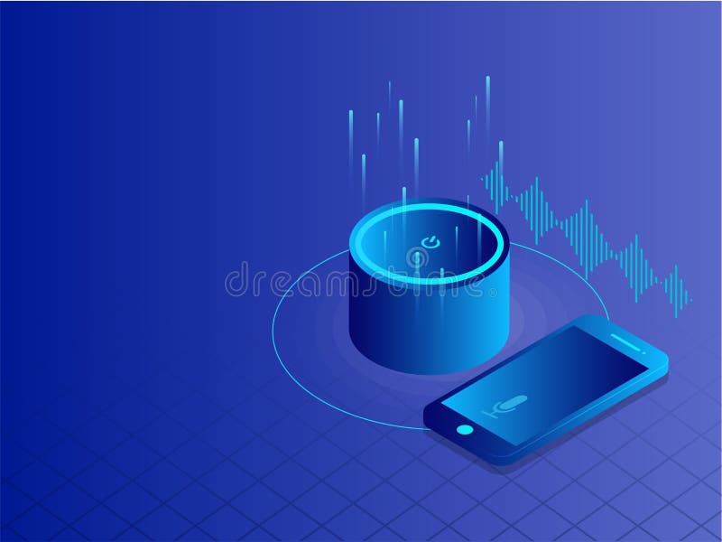 Smart Voice Recognition Gadget. Stock Illustration - Illustration of ...