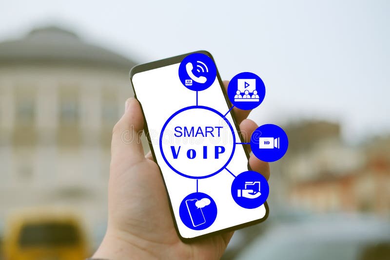 Smart Voip Stem Via Internet Protocol Technologie Op Mobiel Smartphone ...