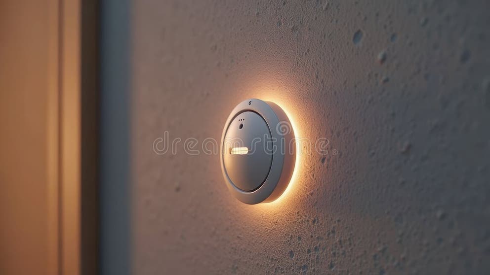 Smart Wall-mounted Led Light Switch in Modern Interior Setting Stock ...