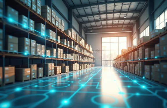 Smart Warehouse with Automated Inventory Management System. Boxes on ...