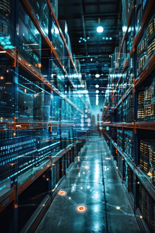 Smart Warehouse Logistic, Futuristic Warehouse Showcasing Advanced ...