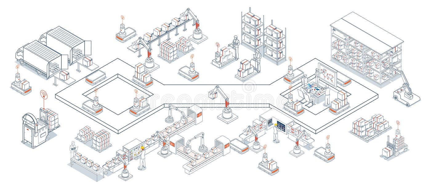Automated Warehousing Solutions Stock Illustrations – 473 Automated ...