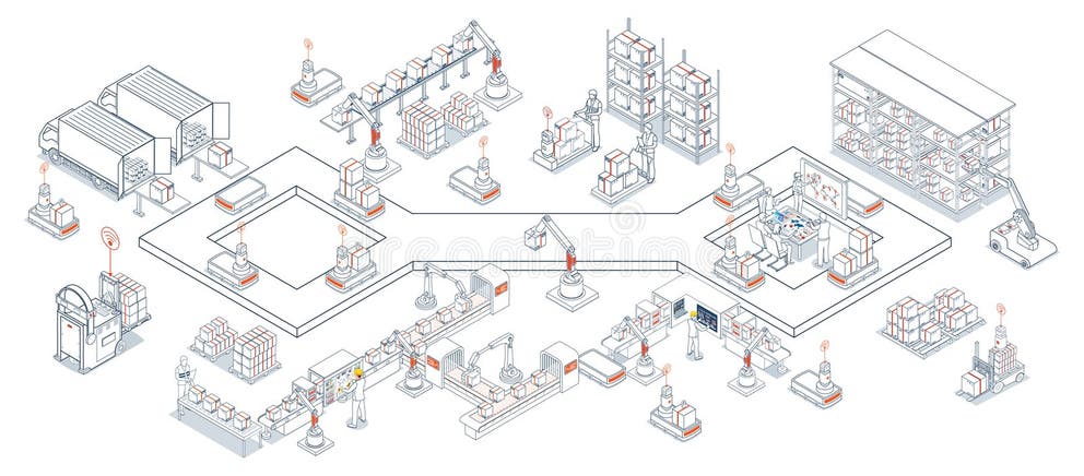 Automated Warehousing Solutions Stock Illustrations – 473 Automated ...