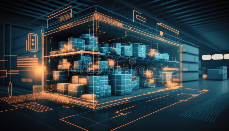 Smart Warehouse There is a Product Box and a Light Line To Indicate the ...