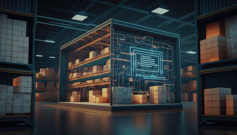 Smart Warehouse There is a Product Box and a Light Line To Indicate the ...