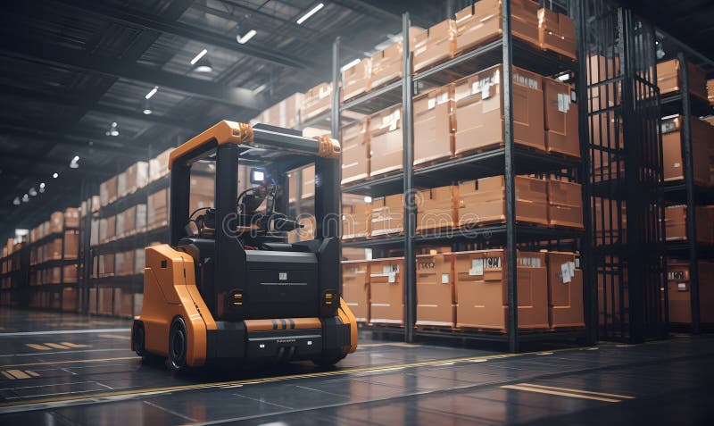 Smart Warehouse There is a Product Boxs and a Light Line To Indicate ...