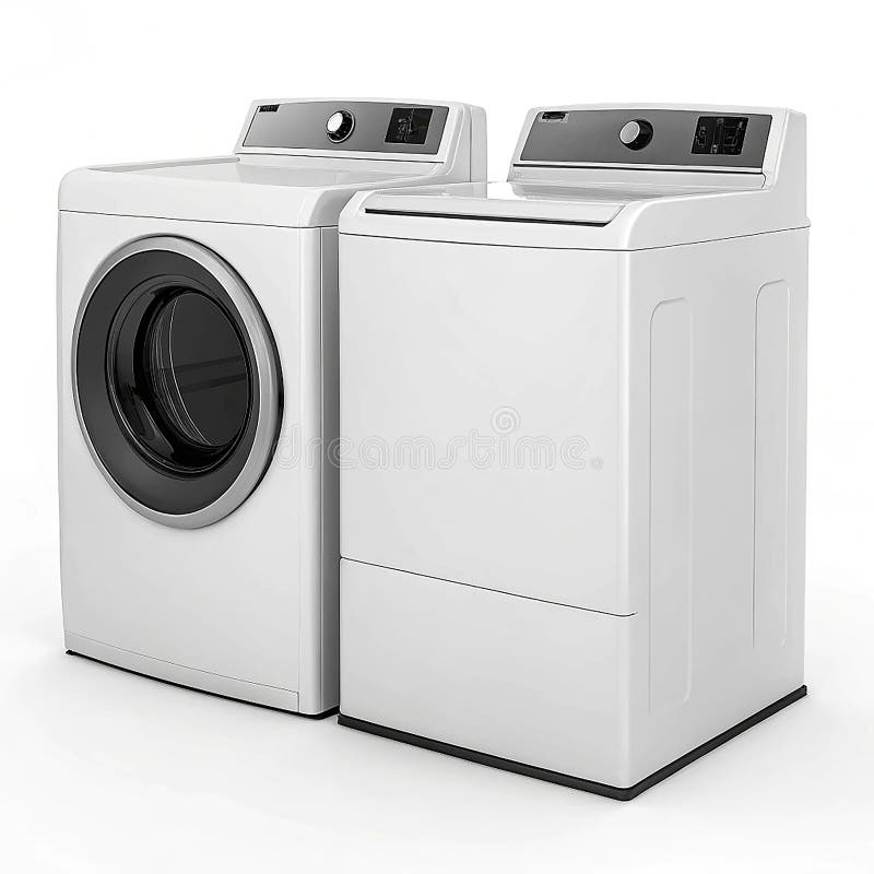 Smart Washer and Dryer with Remote Monitoring Stock Illustration ...
