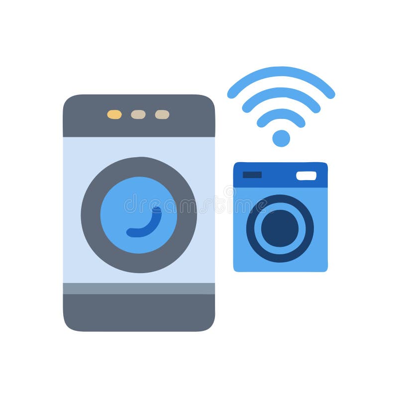 Smart Washer Technology Icon Stock Vector - Illustration of database ...