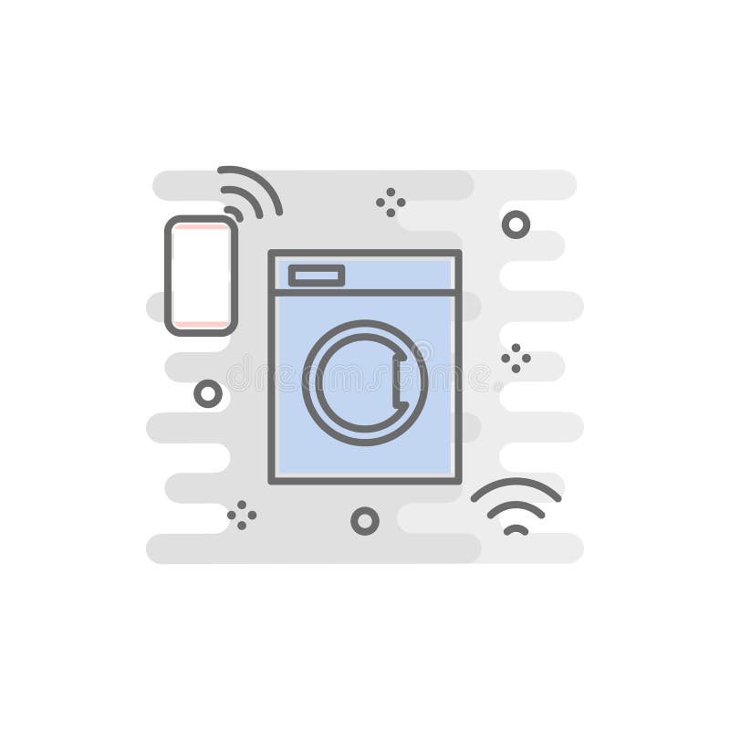 Smart Washing Machine Colored Icon. Element of Colored Smart Technology ...