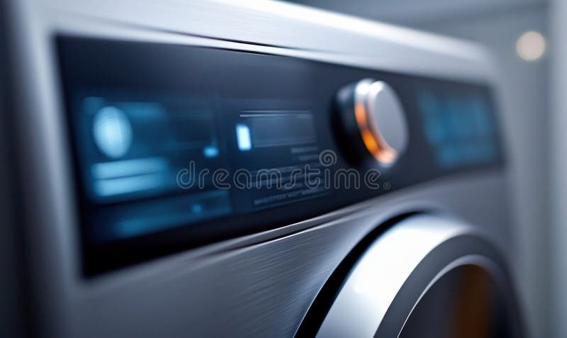 Smart Washing Machine with Futuristic Digital Controls Stock ...