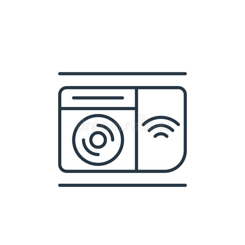 Smart Washing Machine Icon Vector from Smart Home Devices Concept. Thin ...