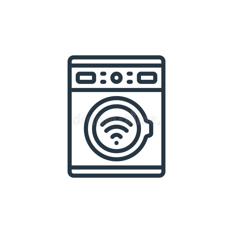 Smart Washing Machine Icon Vector from Internet of Things Concept. Thin ...