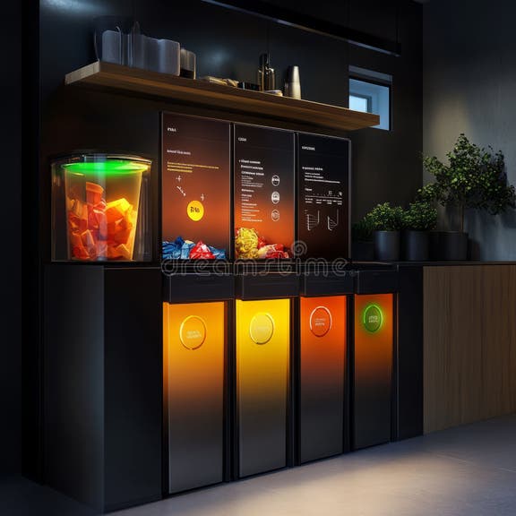 Smart Waste Sorting Visualization with ColorCoded Categories and Stats ...