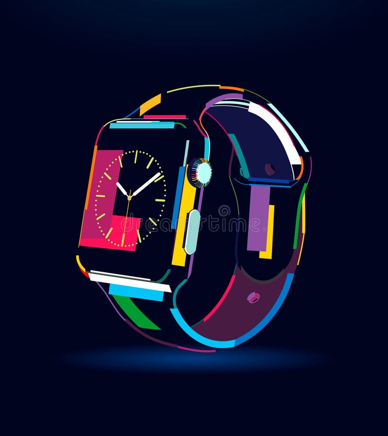 Smart Watch, Abstract, Colorful Drawing, Digital Graphics Stock Vector ...
