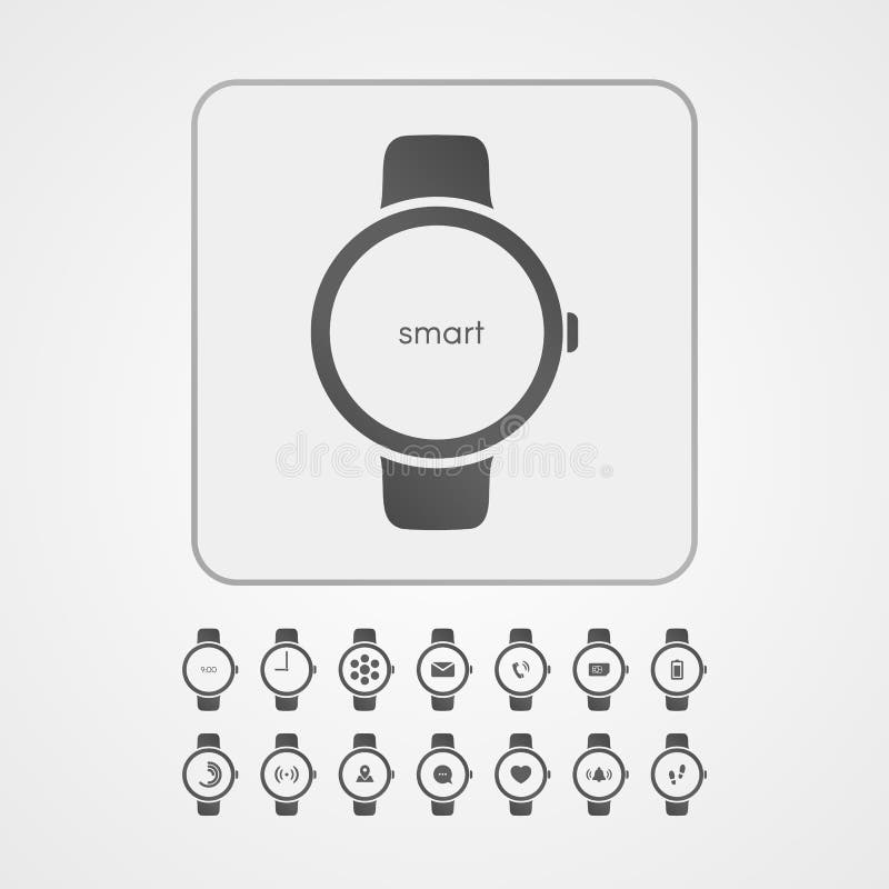 Smart Watch with Application Icon on Screen. Stock Vector ...