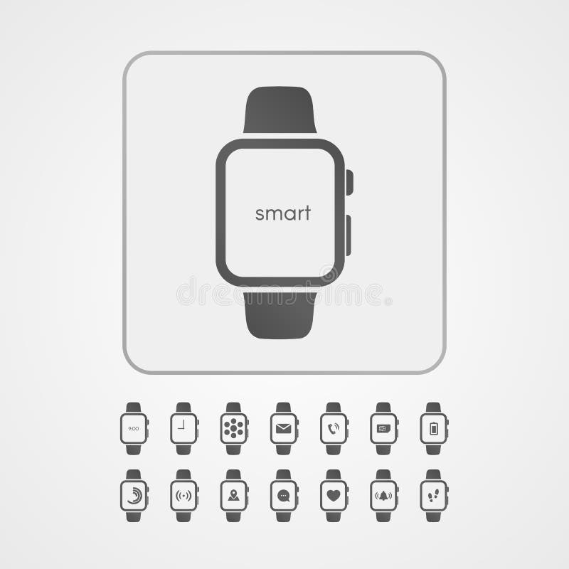 Smart Watch with Application Icon on Screen. Vector Icon. Stock Vector ...