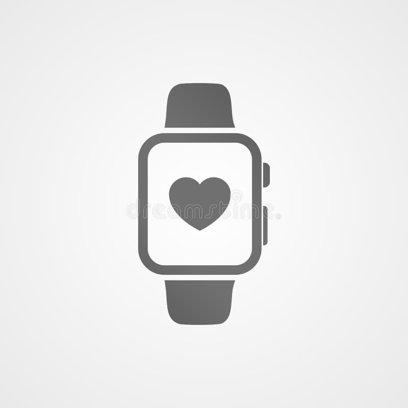 Smart Watch with Health Application Icon on Screen Stock Vector ...