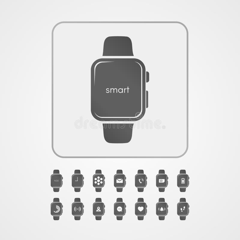 Smart Watch with Application Icon on Screen. Stock Vector ...