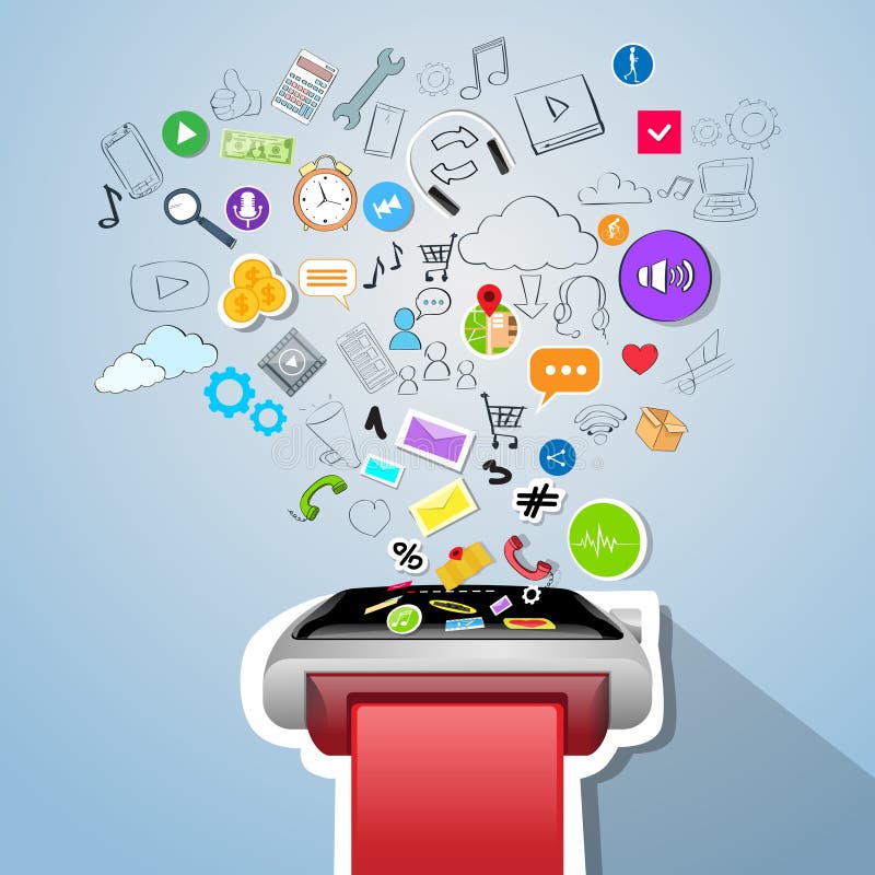 Smart Watch Application Technology Electronic Stock Vector ...
