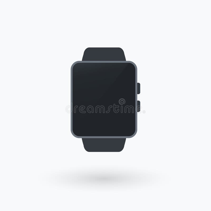 Smart Watch Black Color with Silicone Band. Vector Stock Vector ...
