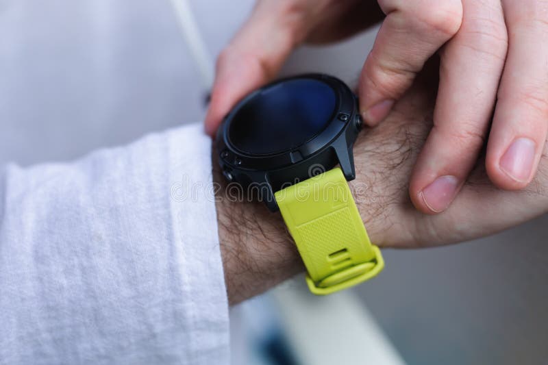 Smart Watch on the Boy`s Hand Stock Photo - Image of phone, business ...