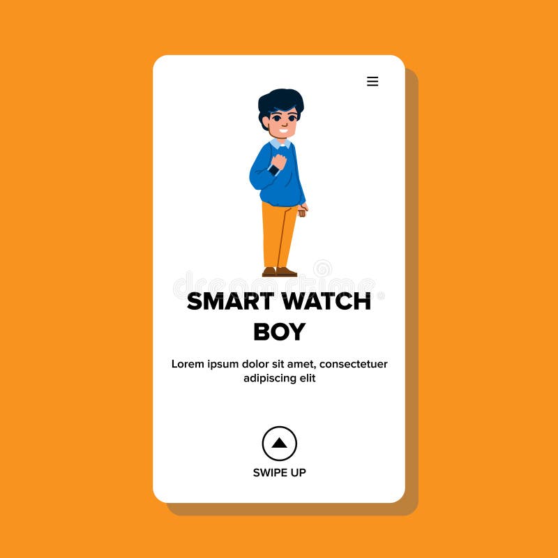 Smart watch boy vector stock vector. Illustration of communication ...