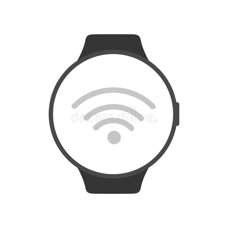 Smart Watch with Circle Screen with Wifi Icon. Vector Stock Vector ...