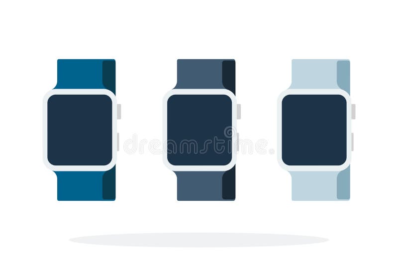 Smart Watch with Colored Straps Stock Vector - Illustration of flat ...