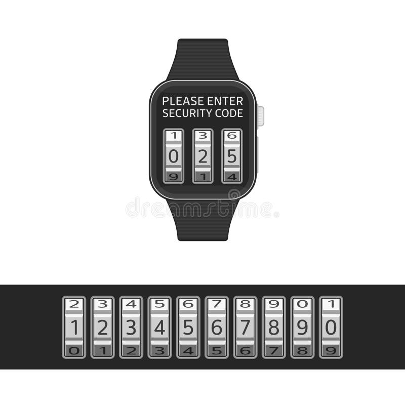 Smart Watches Security Number Code. Stock Vector - Illustration of ...