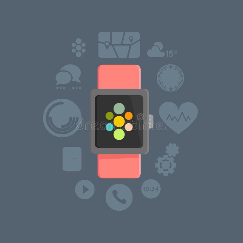 Smart Watch Infographics Set, Vector Elements for Smartwatch Menu and ...
