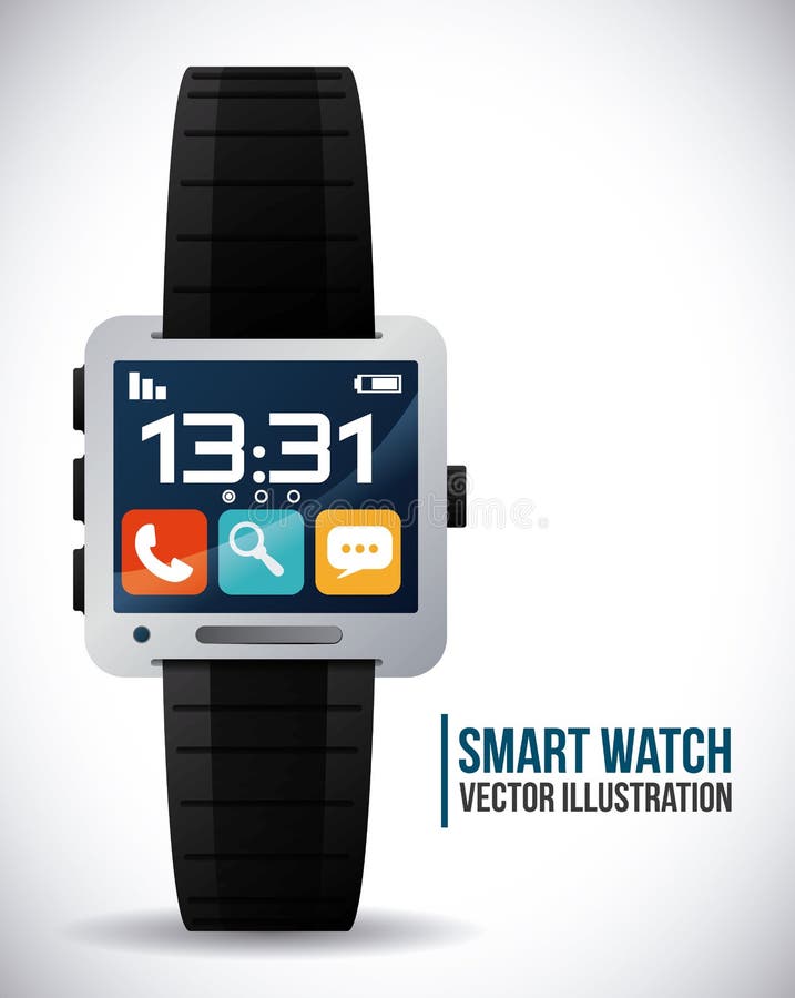 Smart watch design stock vector. Illustration of concept - 58543868
