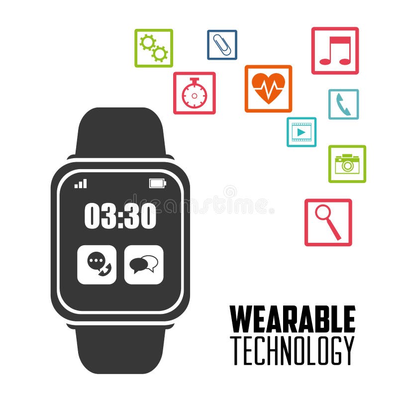 Smart Watch Device Portable Wearable Technology Stock Vector ...